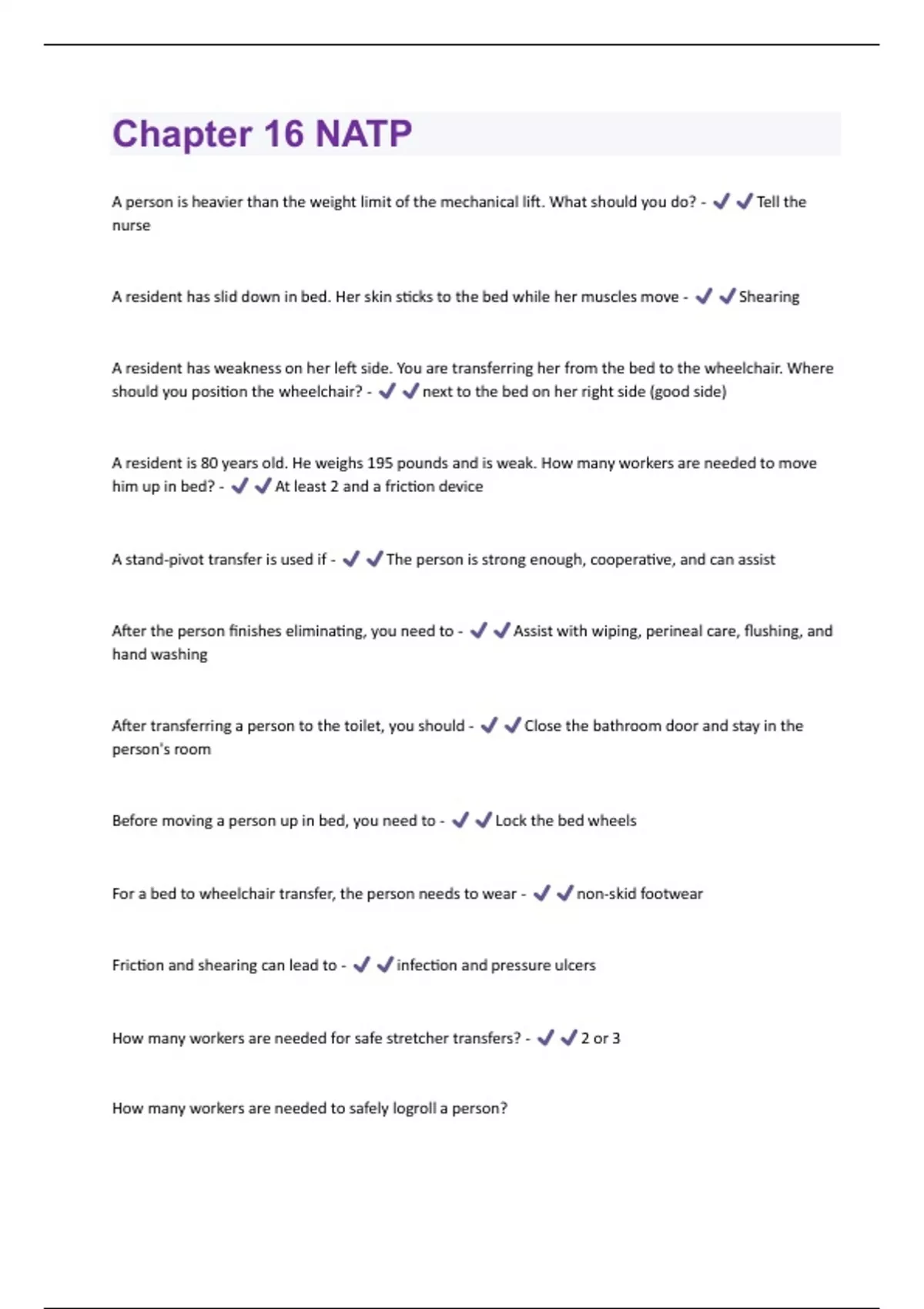 Chapter 16 NATP Questions And Answers Rated A+ - NATP - Stuvia US