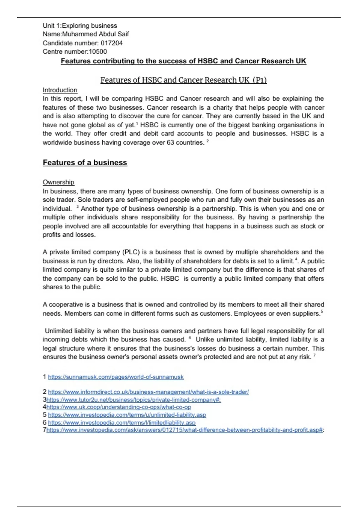 Summary Btec Business Unit 1 Exploring Business Learning Aim A And B Distinction Unit 1