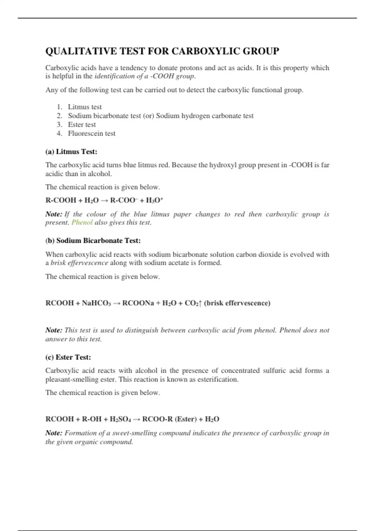 qualitative test of carbonyl compounds and carboxylic acid - Surgery ...