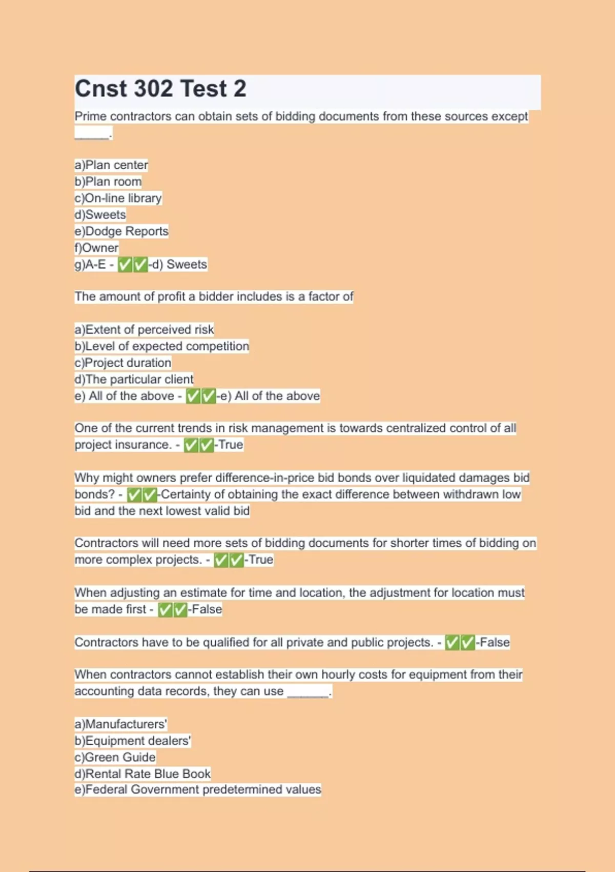 Cnst 302 Test 2 - Questions with Explanations of Answers Latest Update ...