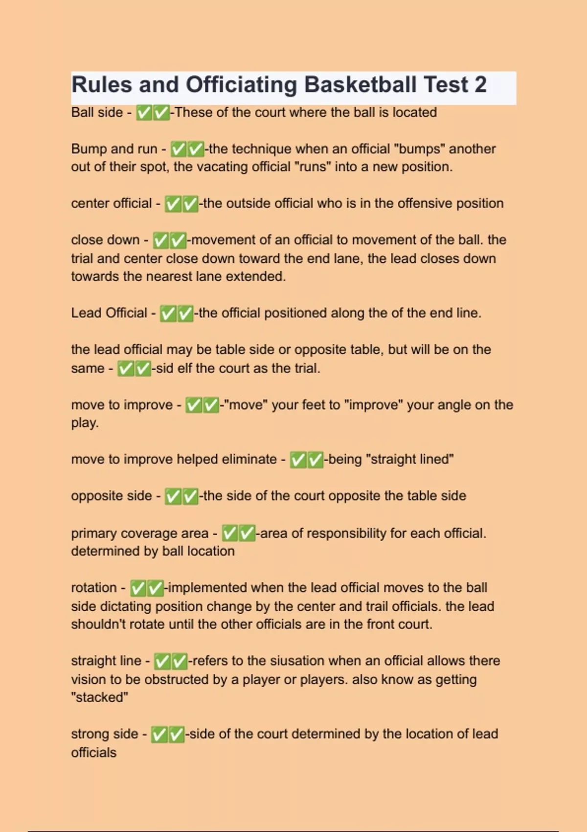 Rules and Officiating Basketball Test 2 - Questions with Explanations ...