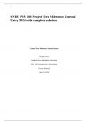 SNHU PSY 108 Project Two Milestone: Journal Entry 2024 with complete solution - PSY 108 - Stuvia US
