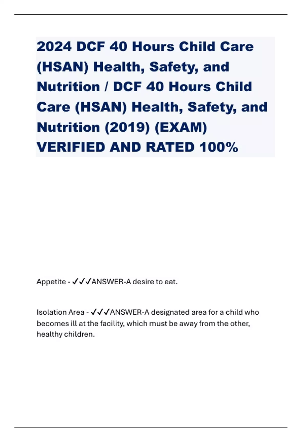 2024 DCF 40 Hours Child Care (HSAN) Health, Safety, and Nutrition / DCF ...