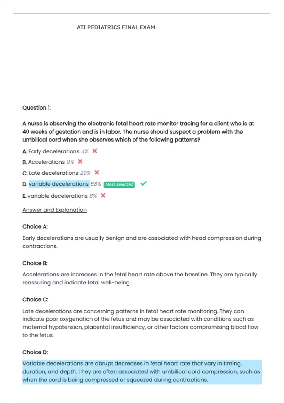 ATI PEDIATRICS FINAL EXAM WITH COMPLETE SOLUTION - Pediatrics - Stuvia US