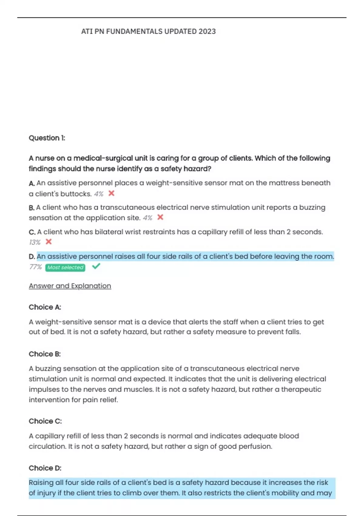 ATI PN FUNDAMENTALS UPDATED WITH COMPLETE SOLUTION - Nursing ...