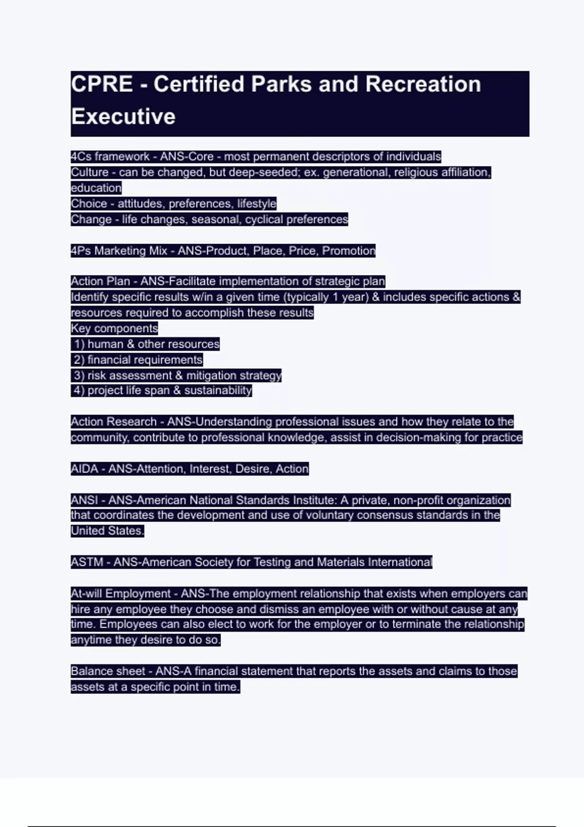 CPRE - Certified Parks and Recreation Executive - Certified Association ...