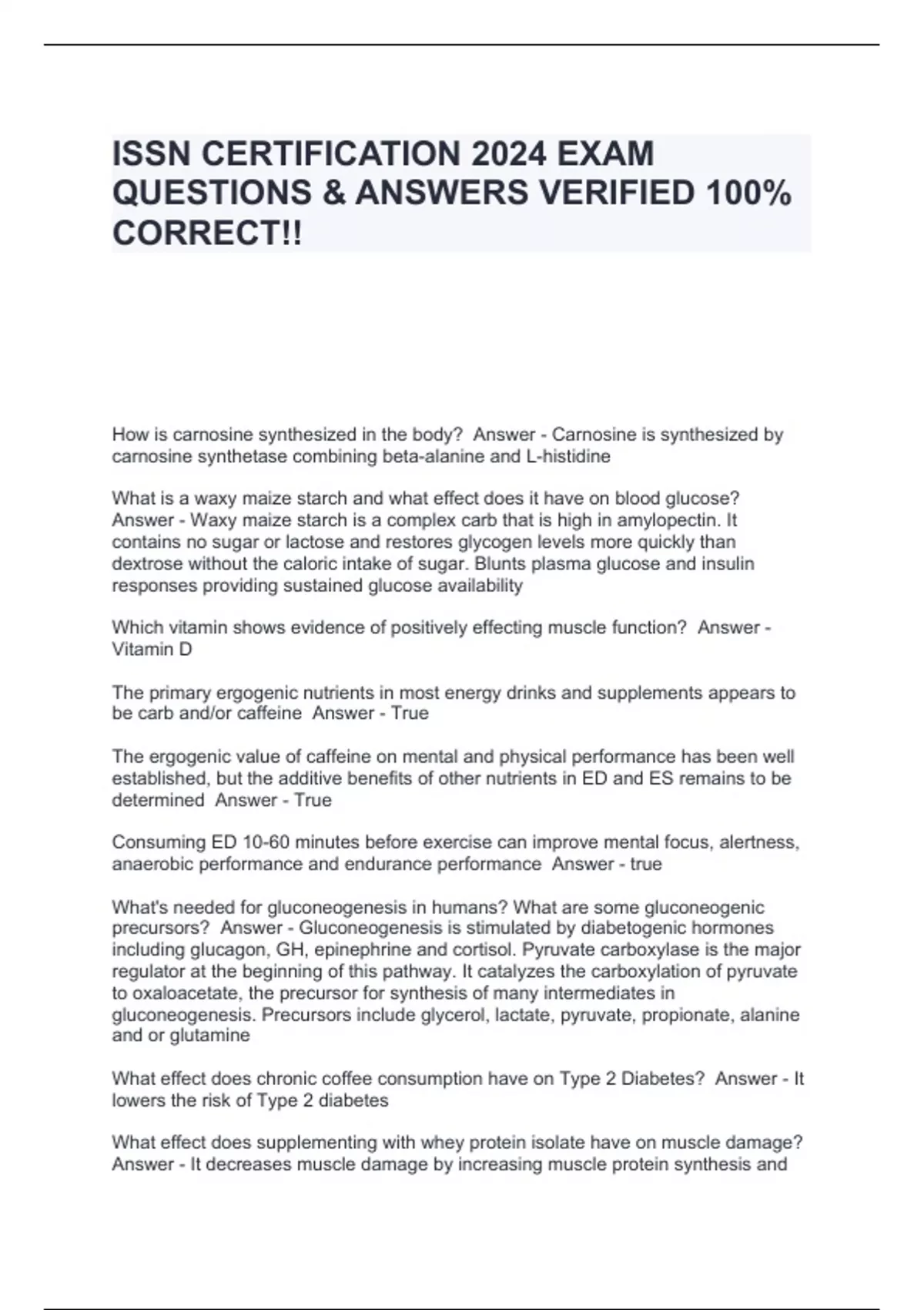 ISSN CERTIFICATION 2024 EXAM QUESTIONS & ANSWERS VERIFIED 100% CORRECT ...