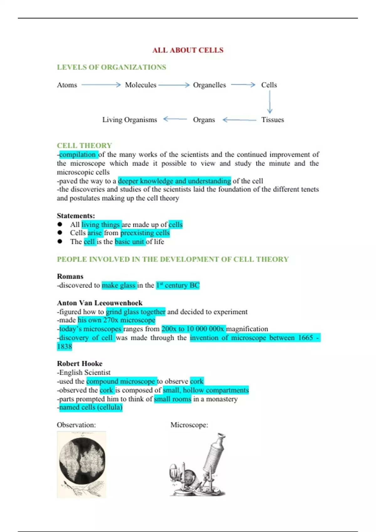 ALL ABOUT CELLS - Science - Stuvia US