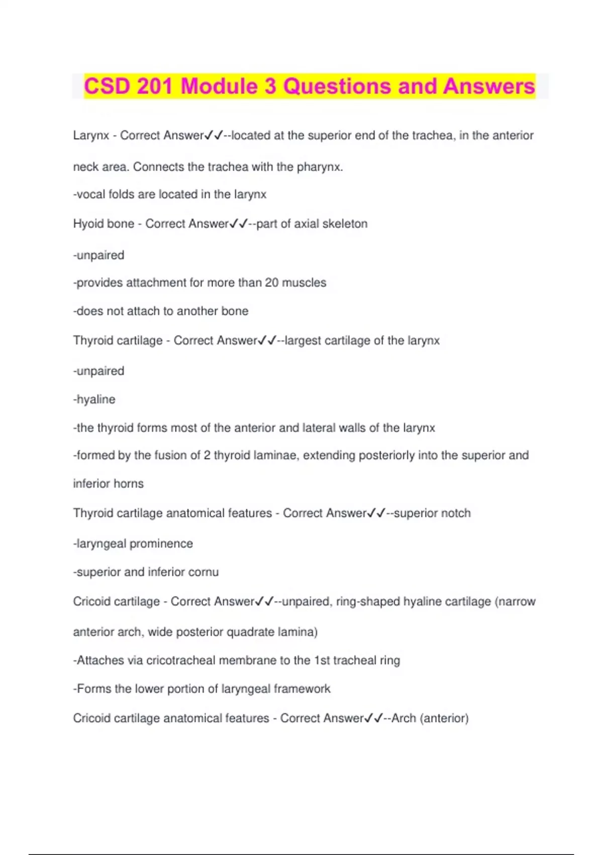 CSD 201 Module 3 Questions and Answers - CSD 201 - Stuvia US