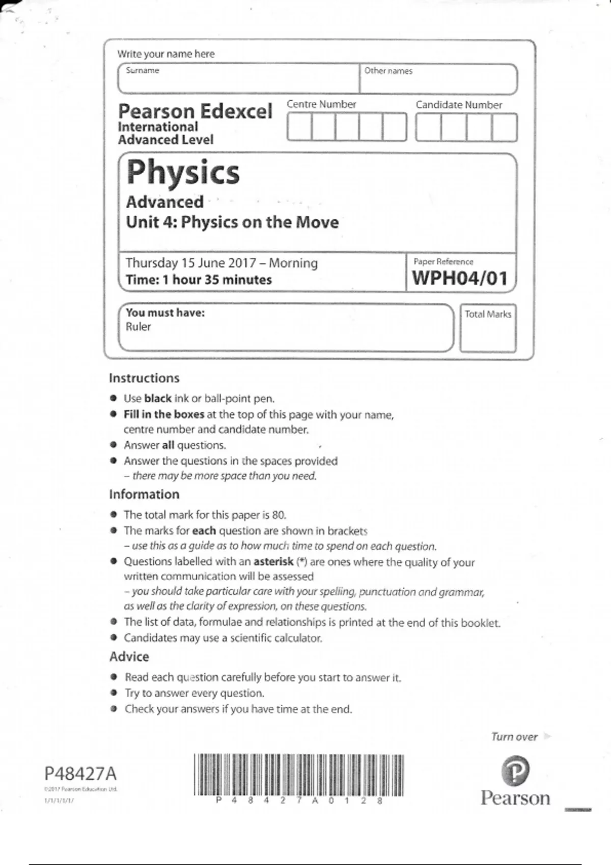 edexcel unit 4 review of past paper questions - Edexcel - Stuvia US