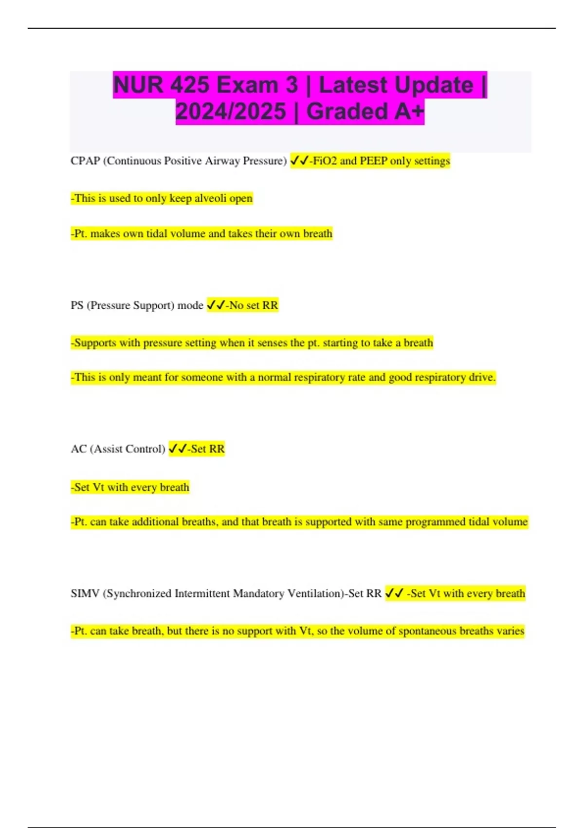 NUR 425 Exam 3 | Latest Update | 2024/2025 | Graded A+ - NUR 425 ...