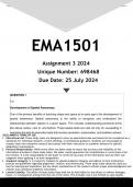 EMA1501 Assignment 3 (ANSWERS) 2024 - DISTINCTION GUARANTEED - Emergent Mathematics (EMA1501 ...
