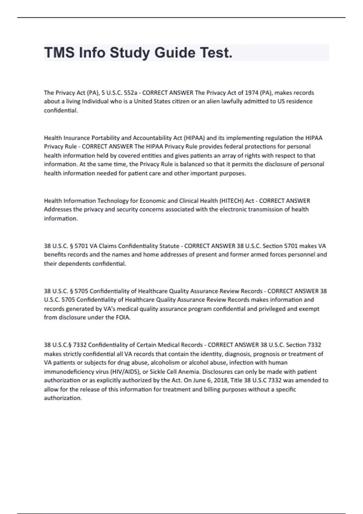 THE BEST AND MOST RECOMMENDED BUNDLE FOR TMS EXAM QUESTIONS CORRECTLY ...