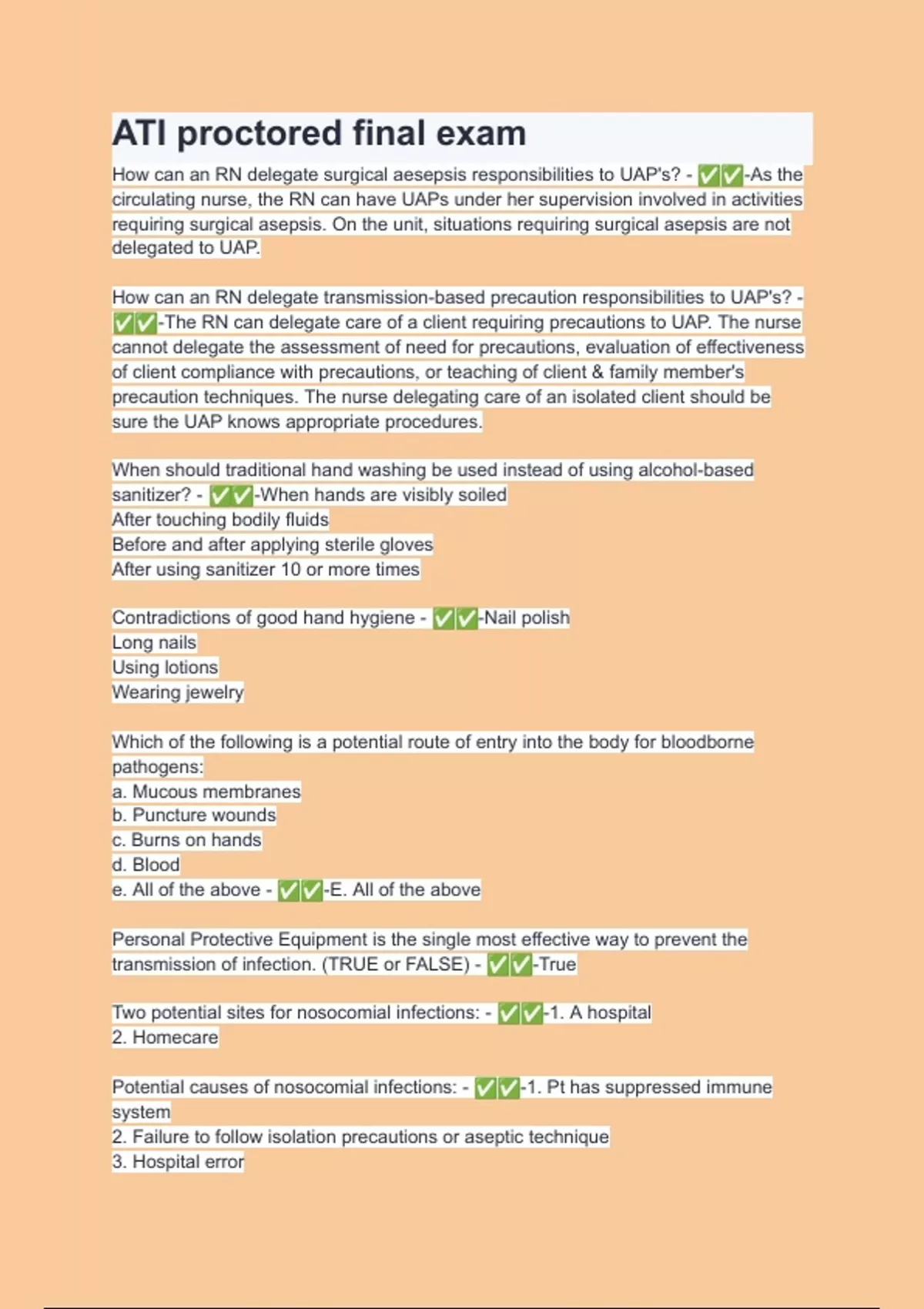 ATI proctored final exam - 2024 Questions with verified correct answers ...