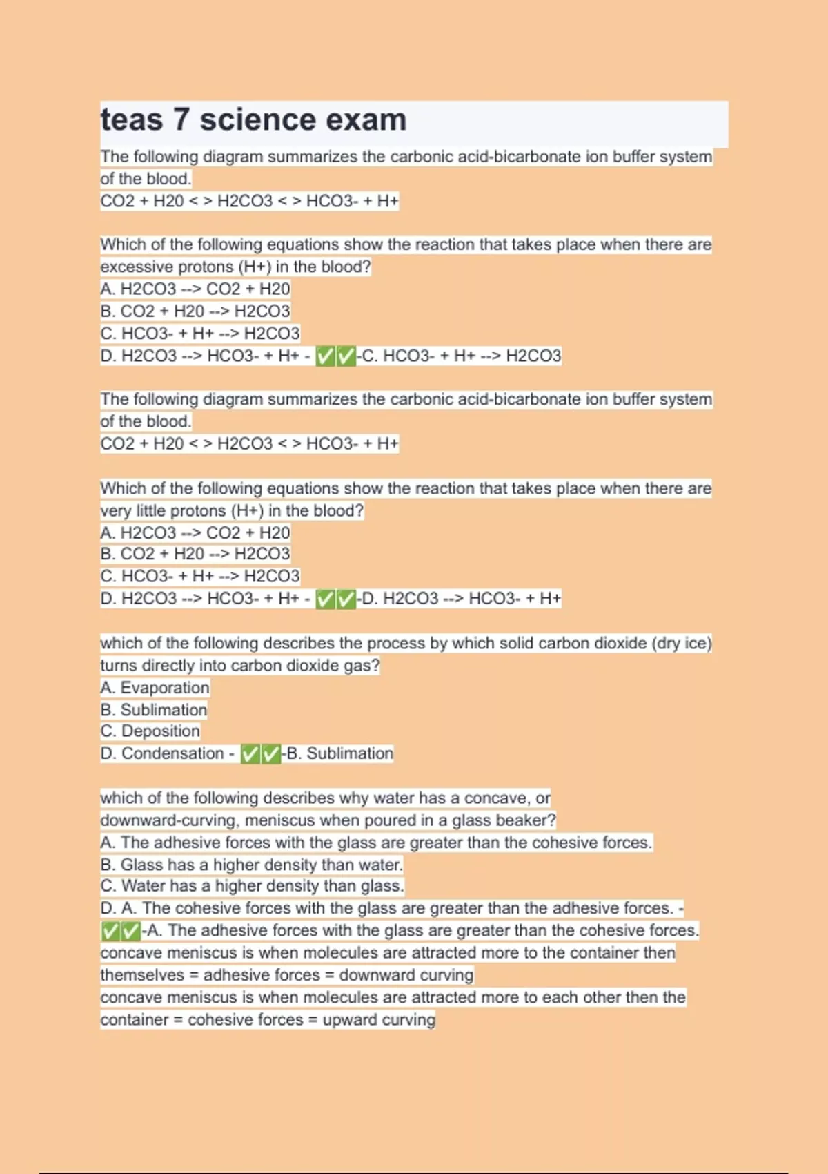 teas 7 science exam 2024 Questions with verified correct answers (1 ...
