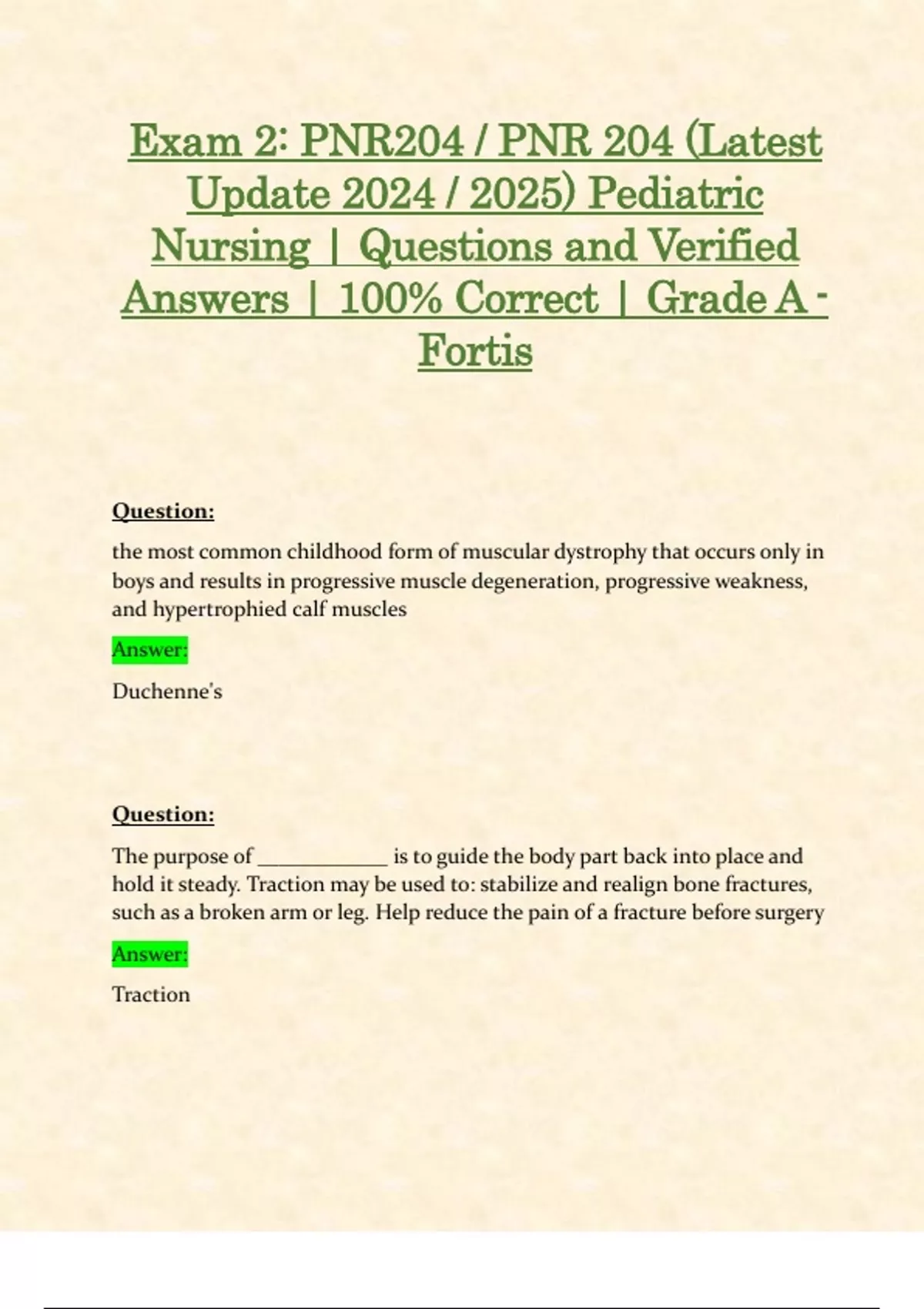 Exam 2: PNR204 / PNR 204 (Latest 2024 / 2025 Updates STUDY BUNDLE WITH ...