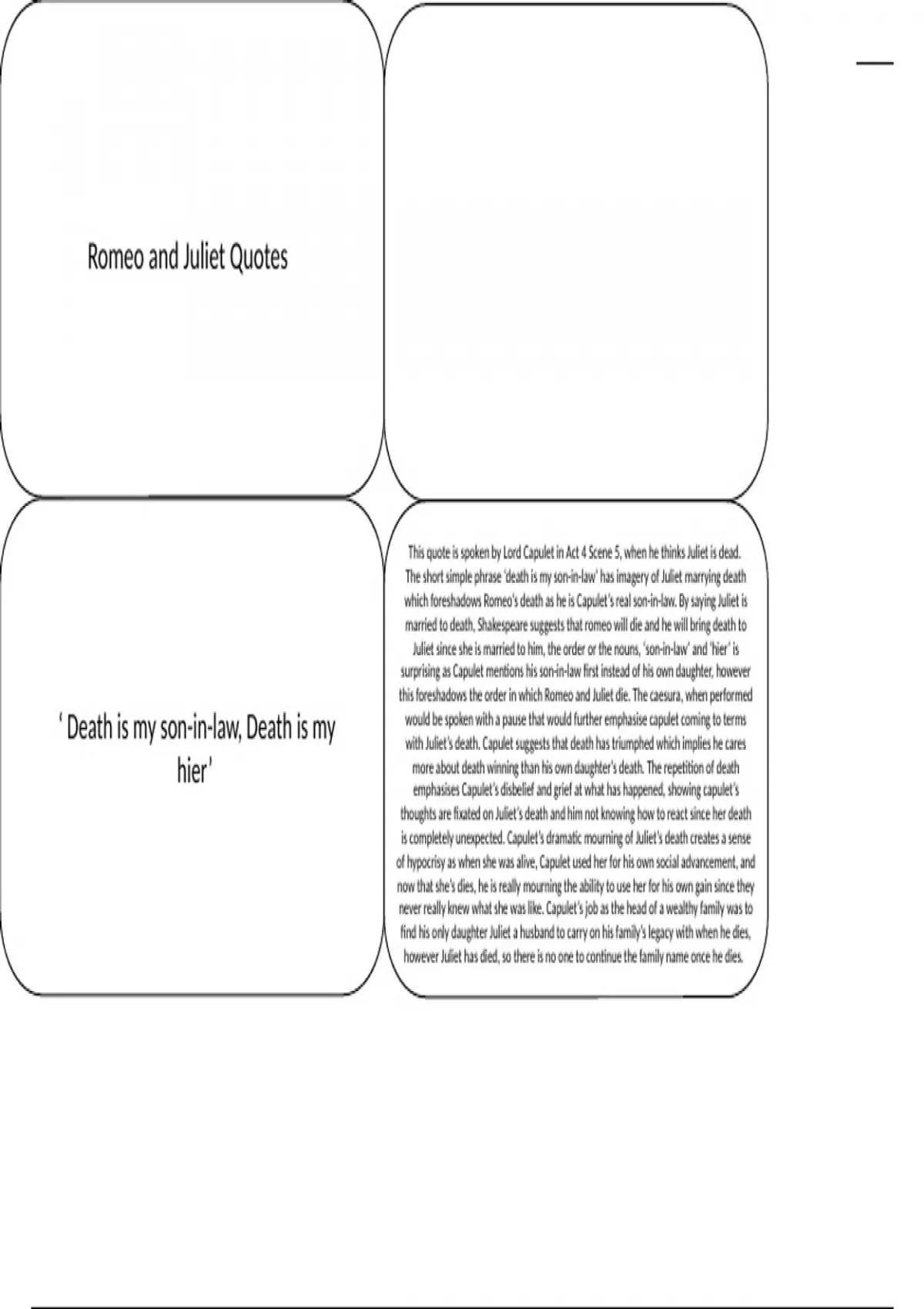 GCSE English Literature Romeo and Juliet OCR quotes and analysis ...