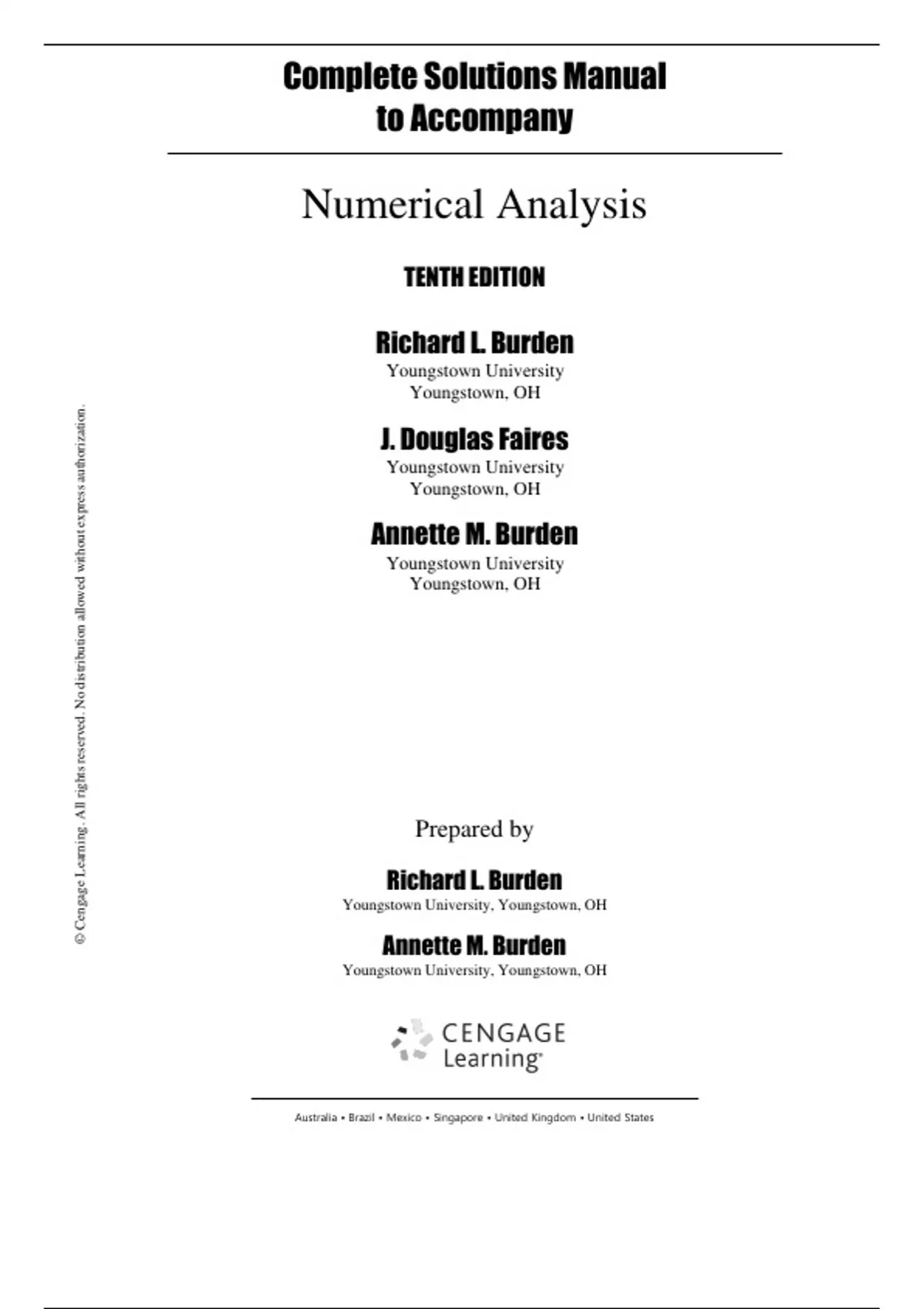 Solution Manual for Numerical Analysis 10th Edition by Richard L ...