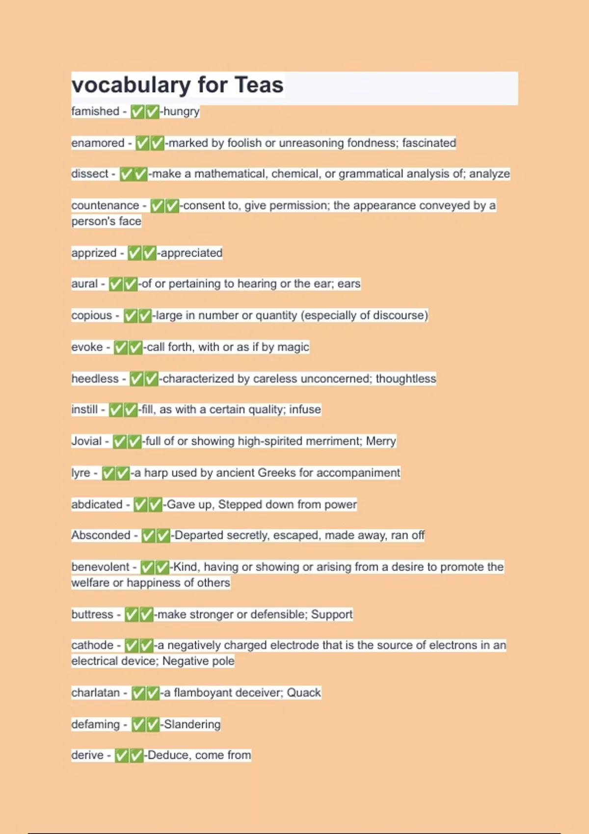 vocabulary for Teas Questions with 100% correct answers verified latest ...