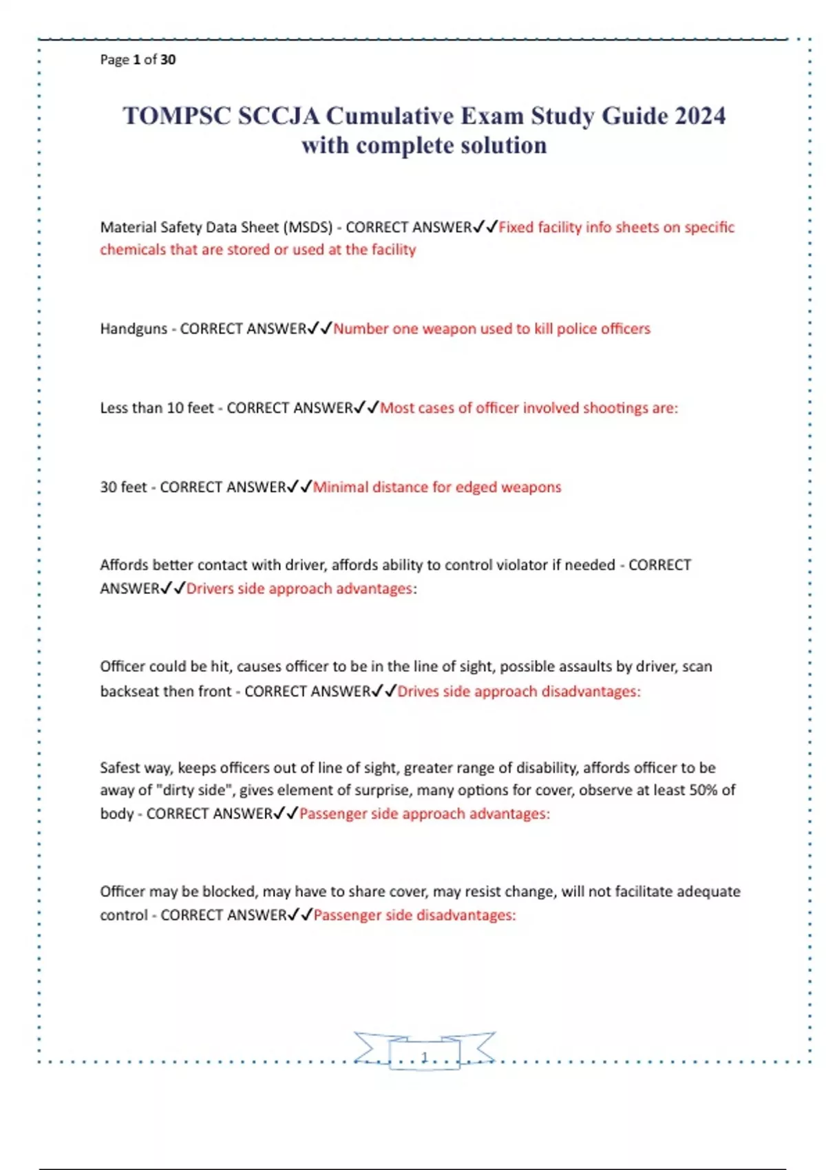 TOMPSC SCCJA Cumulative Exam Study Guide 2024 with complete solution - TOMPSC SCCJA Cumulative ...