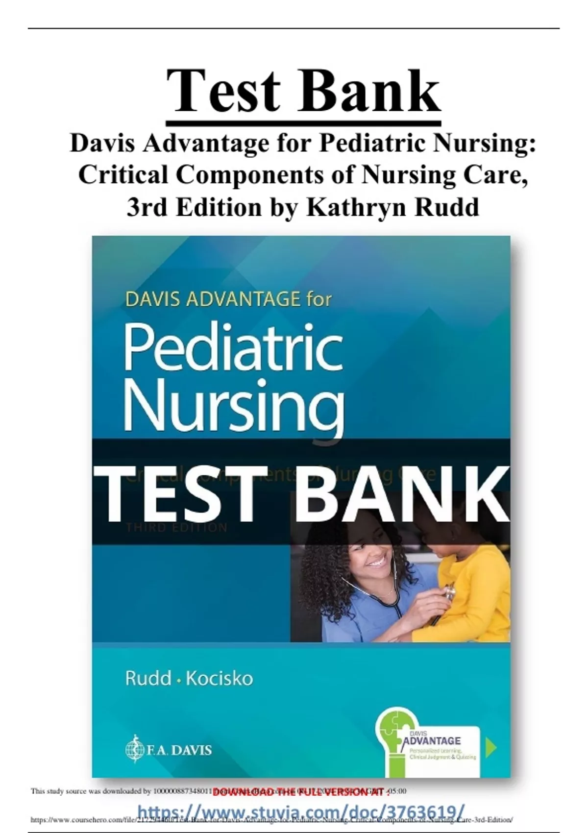 Davis Advantage for Pediatric Nursing: Critical Components of Nursing ...