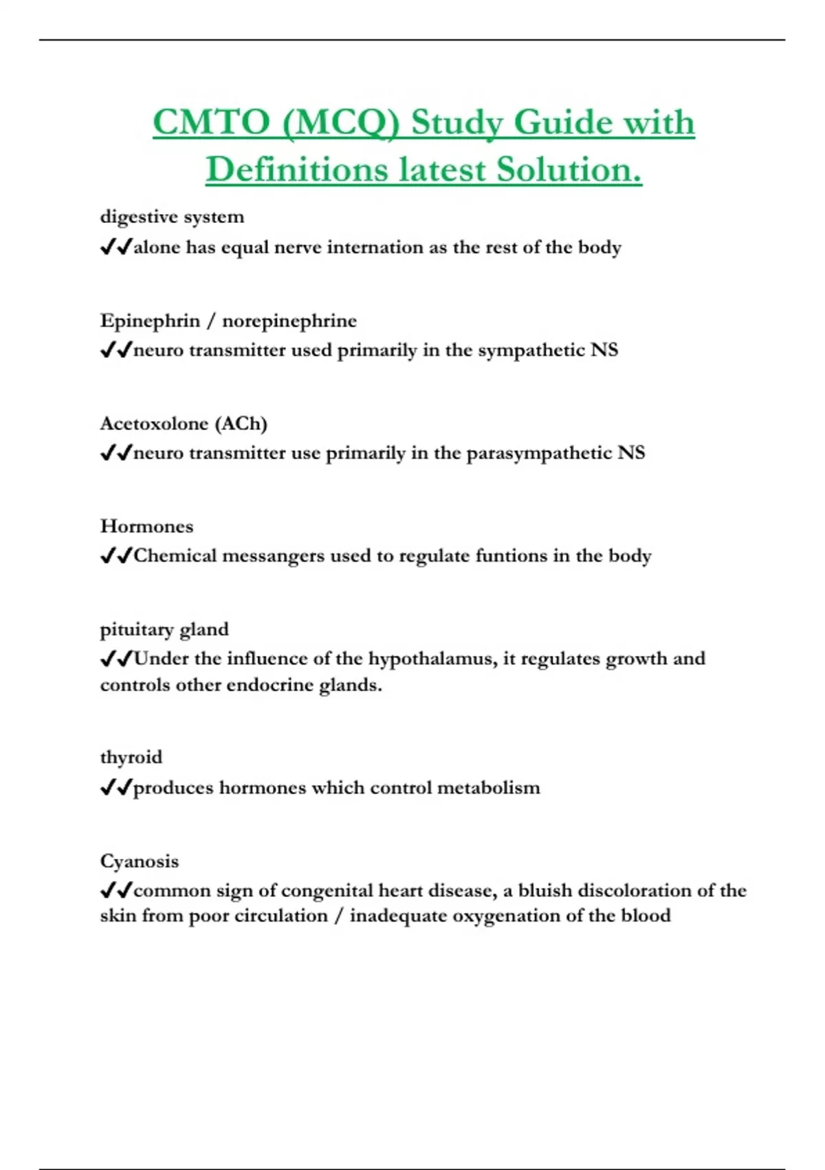 CMTO Combined Study Material with Accurate and Correct Solutions ...