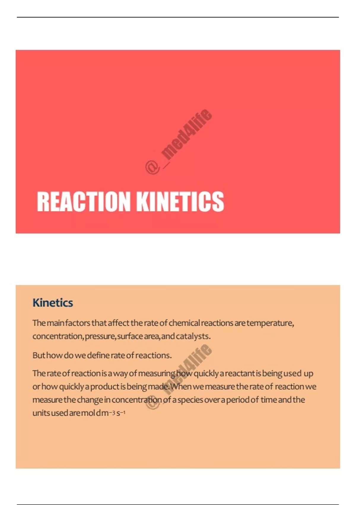 9701 CAIE AS-LEVEL/A-LEVEL CHEMISTRY - REACTION KINETICS NOTES - 9701 ...