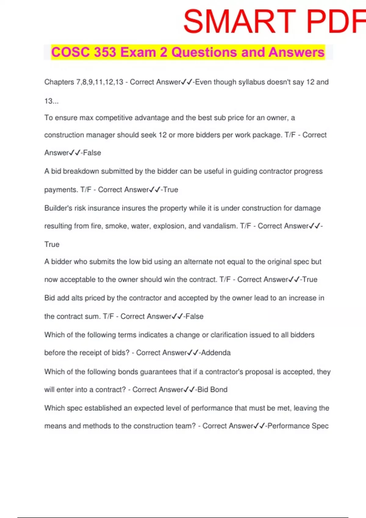 COSC 353 Exam 2 Questions and Answers - COSC 353 - Stuvia US