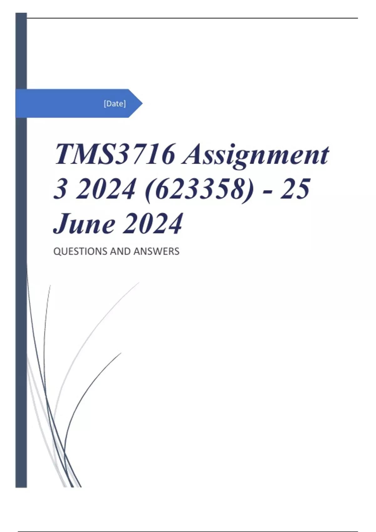 TMS3716 Assignment 3 2024 (623358) - 25 June 2024 - TMS3716 (TMS3716 ...