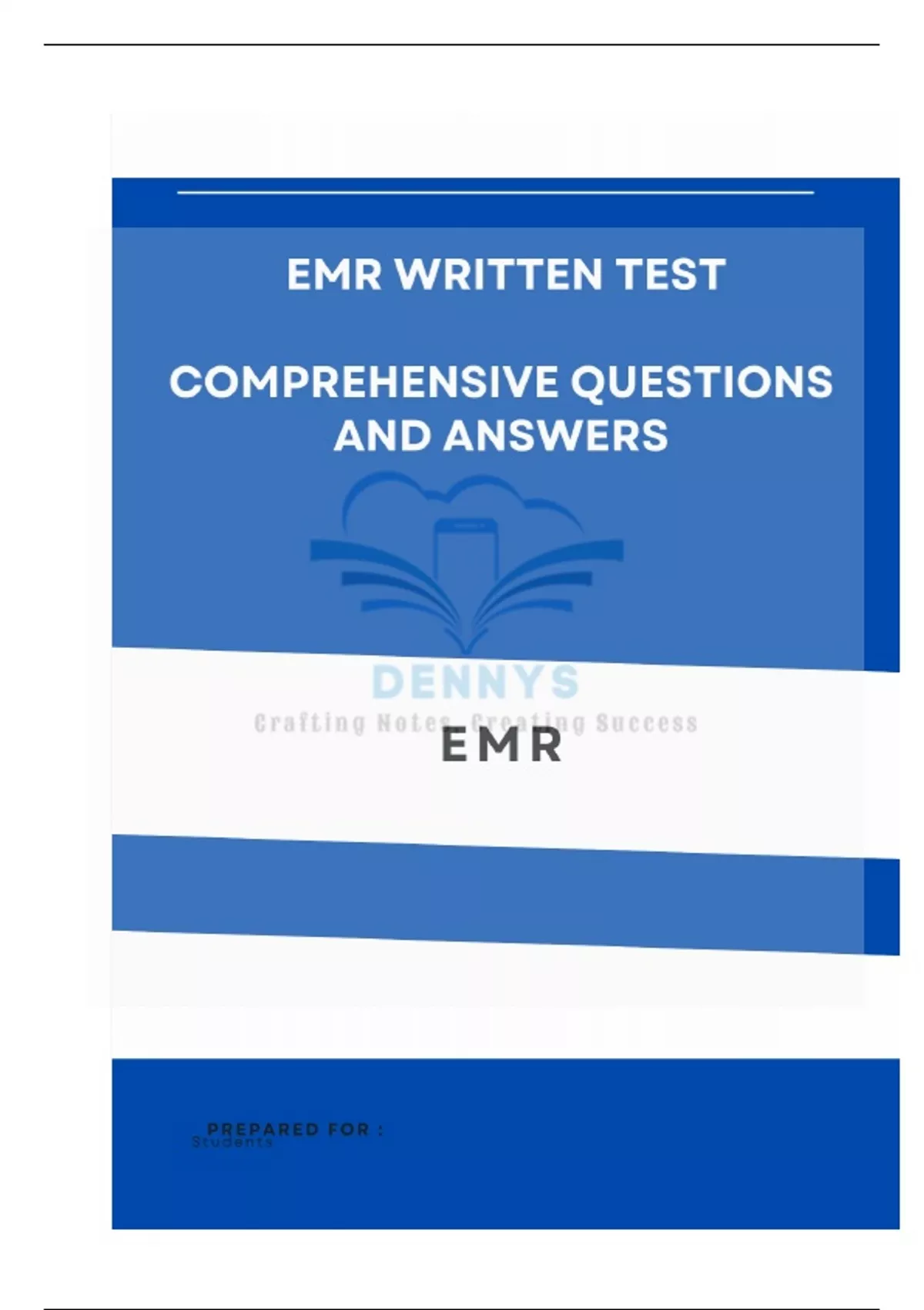 EMR Written Test Comprehensive Questions with 100% CORRECT Answers ...