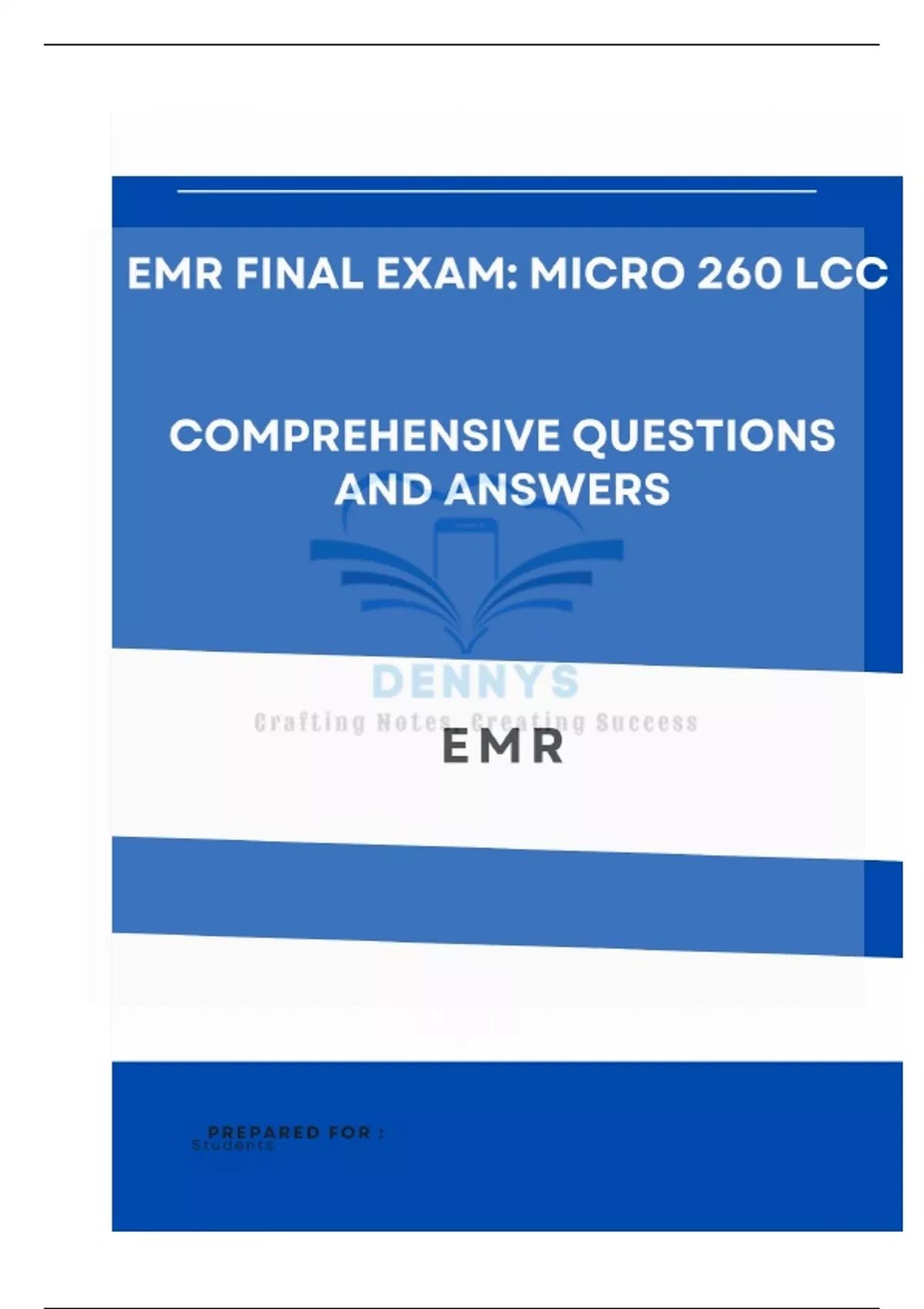 FINAL EXAM: Micro 260 LCC Comprehensive Questions with 100% CORRECT Answers - Micro 260 LCC ...