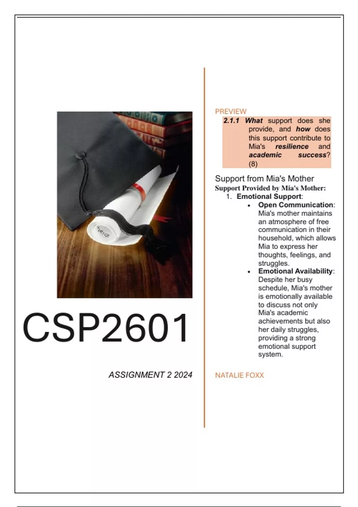 CSP2601 ASSIGNMEN 2 SEM 1 2024 - CSP2601 - Stuvia SA