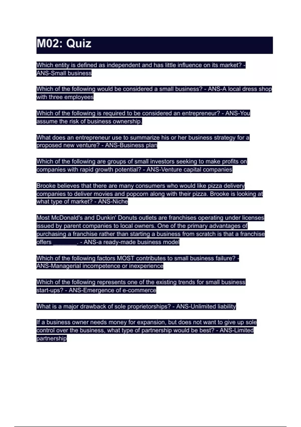 M02 Quiz Questions with 100% Actual correct answers | verified | latest ...