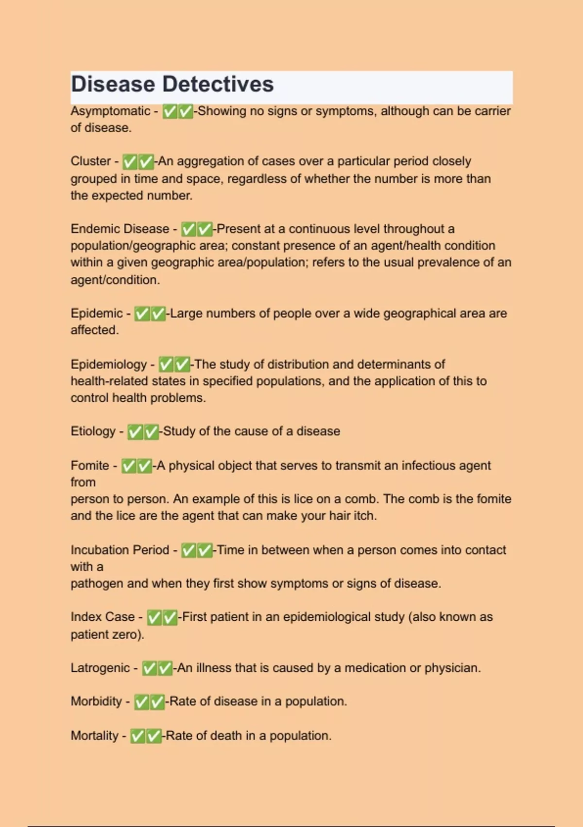 Disease Detectives Questions with 100% Actual correct answers ...