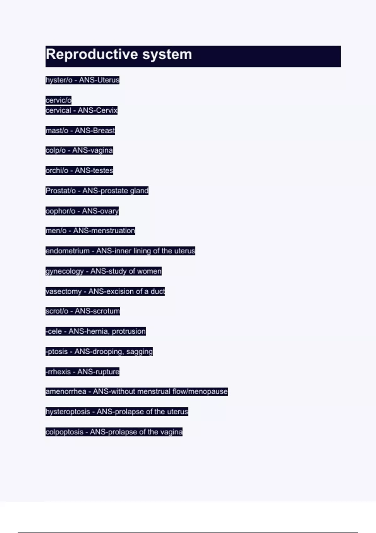 Reproductive system Questions with 100% Actual correct answers ...