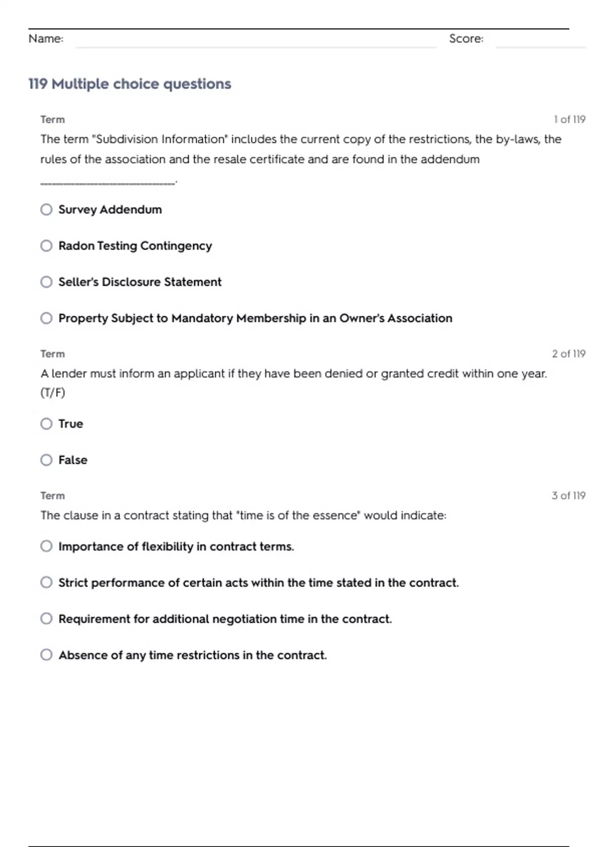 351 PROMULGATED CONTRACT FORMS #5 QUESTIONS & ANSWERS SOLVED 100% ...