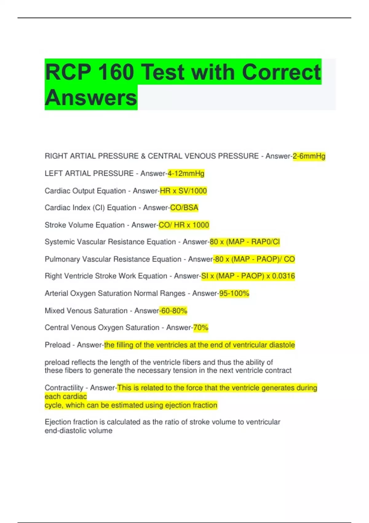 RCP 160 Test with Correct Answers - RCP 160 - Stuvia US