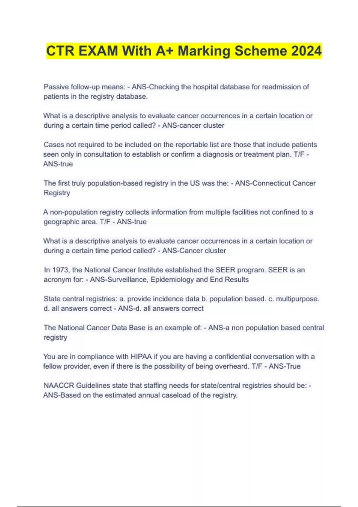 CTR EXAM With A+ Marking Scheme 2024 - A History of Western Society ...