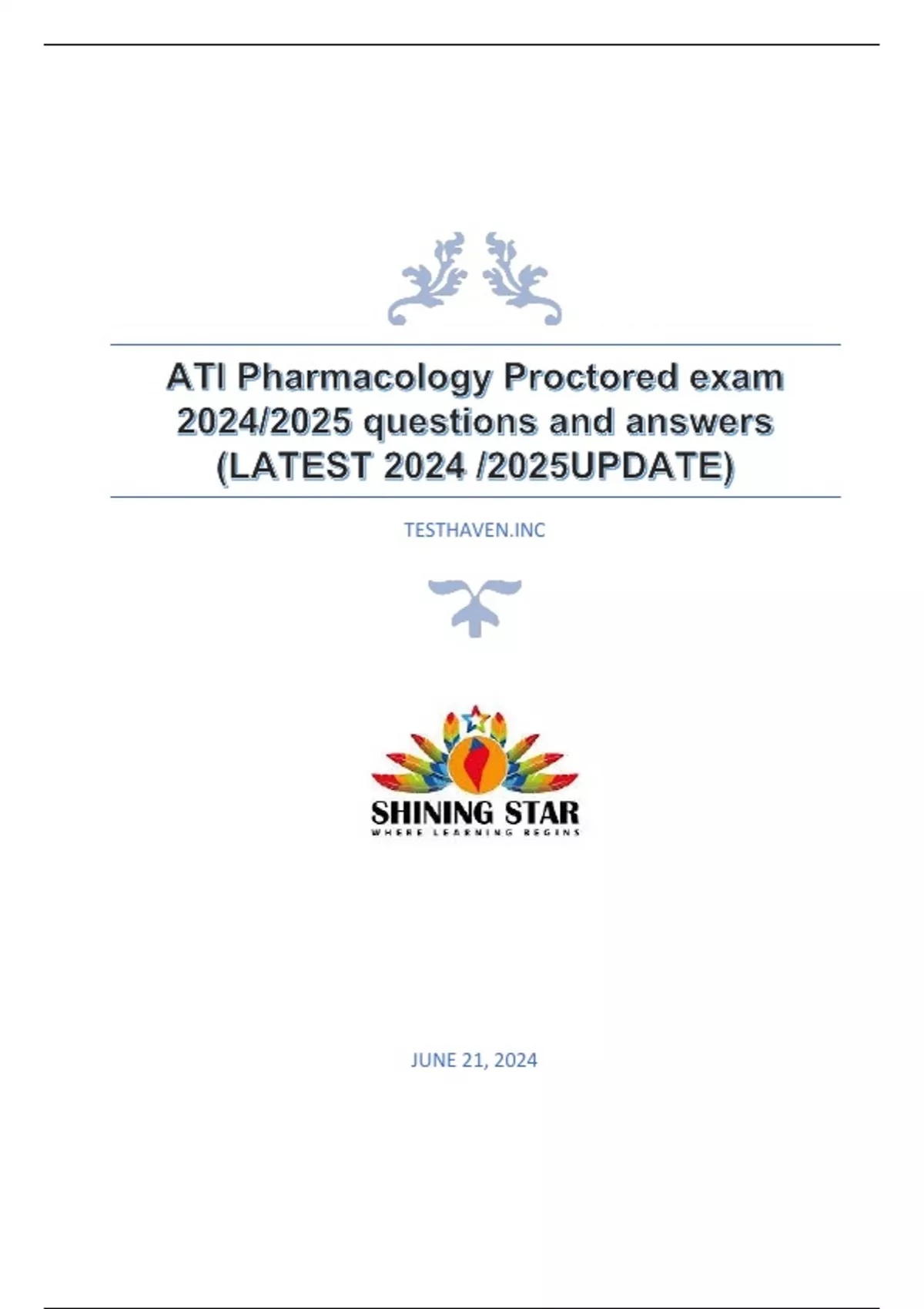 ATI Pharmacology Proctored exam 2024/2025 questions and answers (LATEST ...