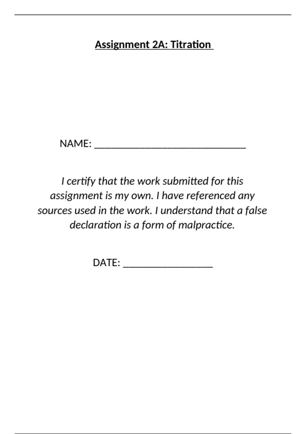 BTEC Level 3 Applied Science Assignment 2A: Titration & Colorimetry ...