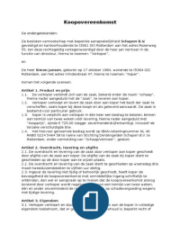 Koopcontract/koopovereenkomst (practicum) - Privaatrecht - Stuvia NL