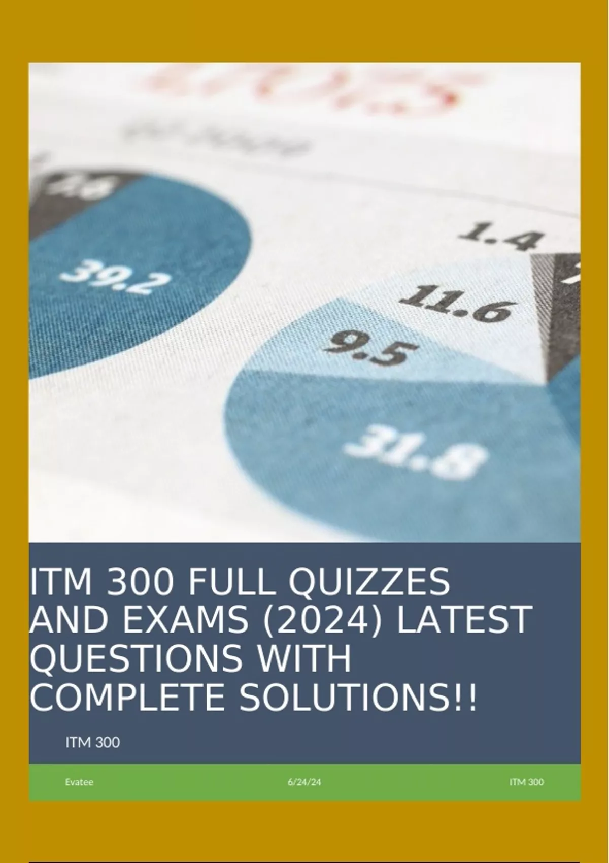ITM 300 FULL QUIZZES AND EXAMS (2024) LATEST QUESTIONS WITH COMPLETE ...