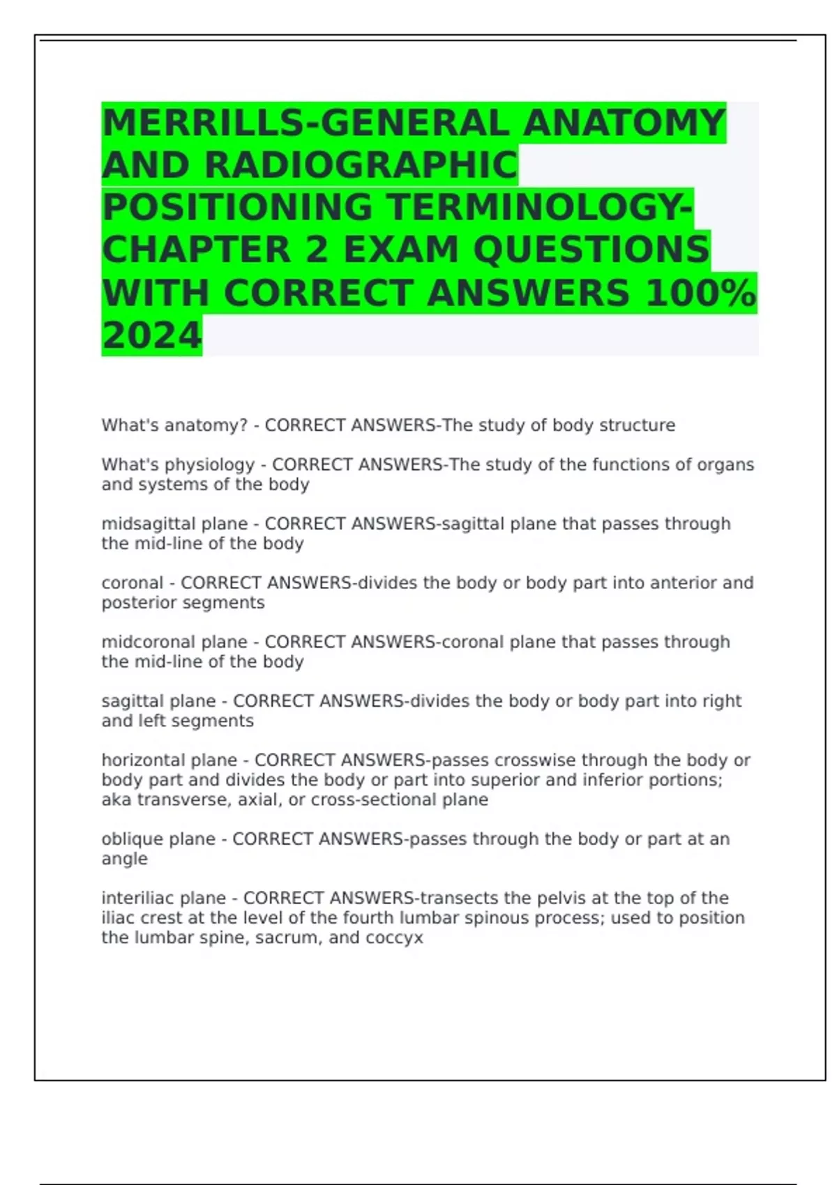 MERRILLS-GENERAL ANATOMY AND RADIOGRAPHIC POSITIONING TERMINOLOGY ...