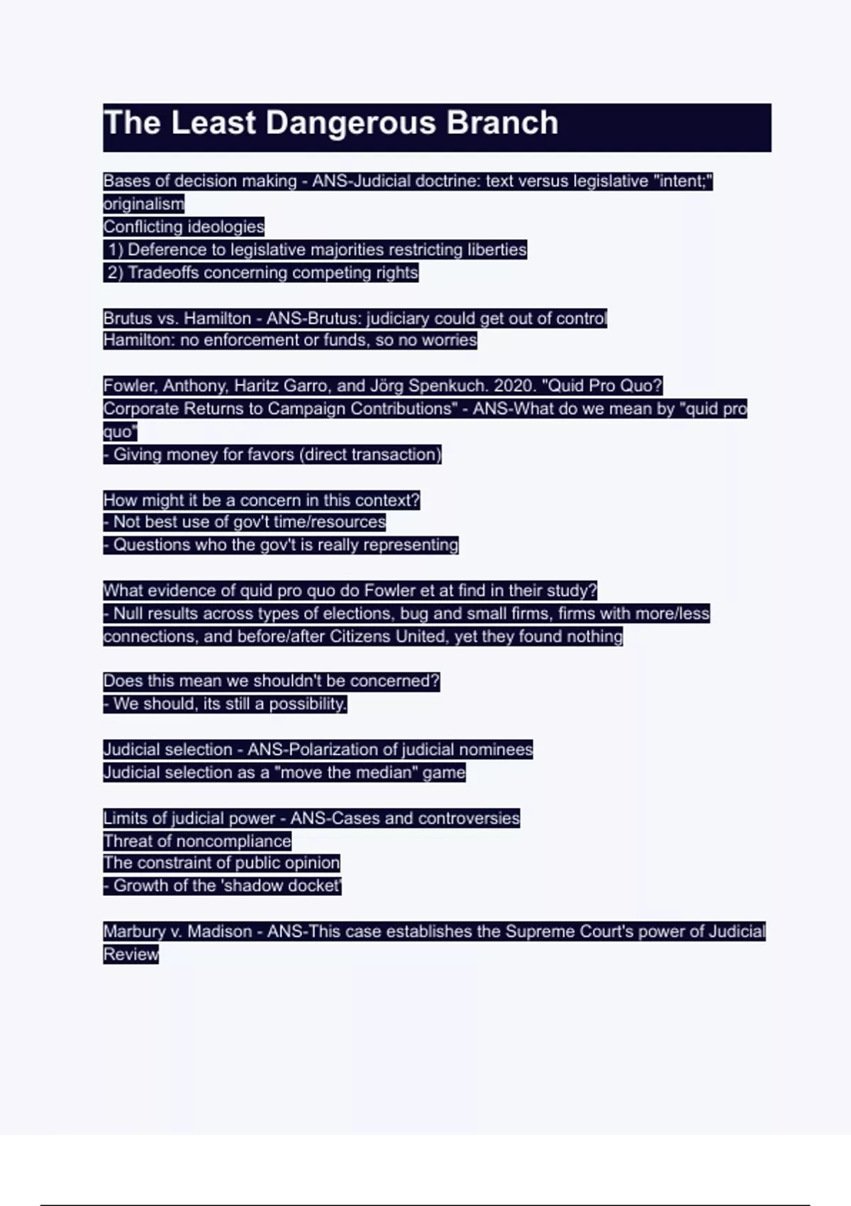 The Least Dangerous Branch Questions with 100% Actual correct answers ...