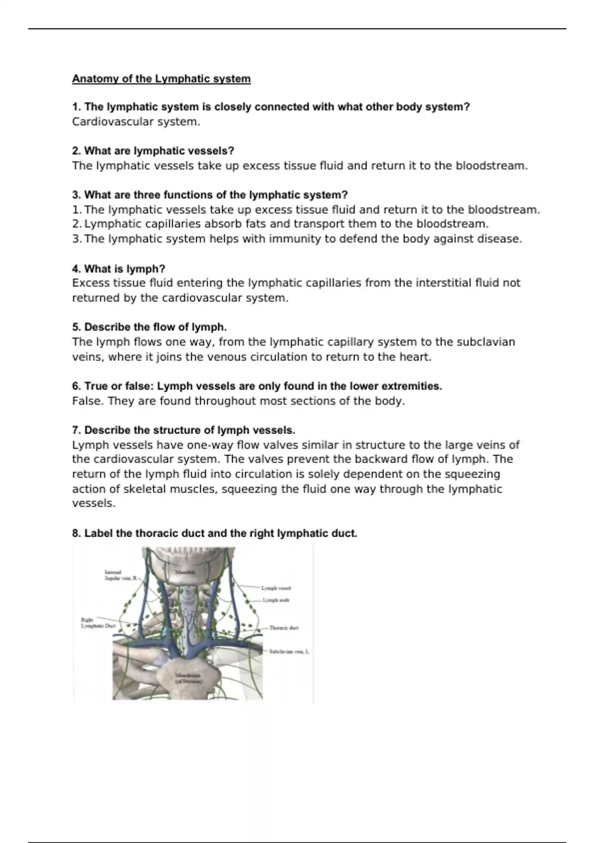 BIOD 152 AP Mod 5 Questions and answers : Anatomy of the Lymphatic ...