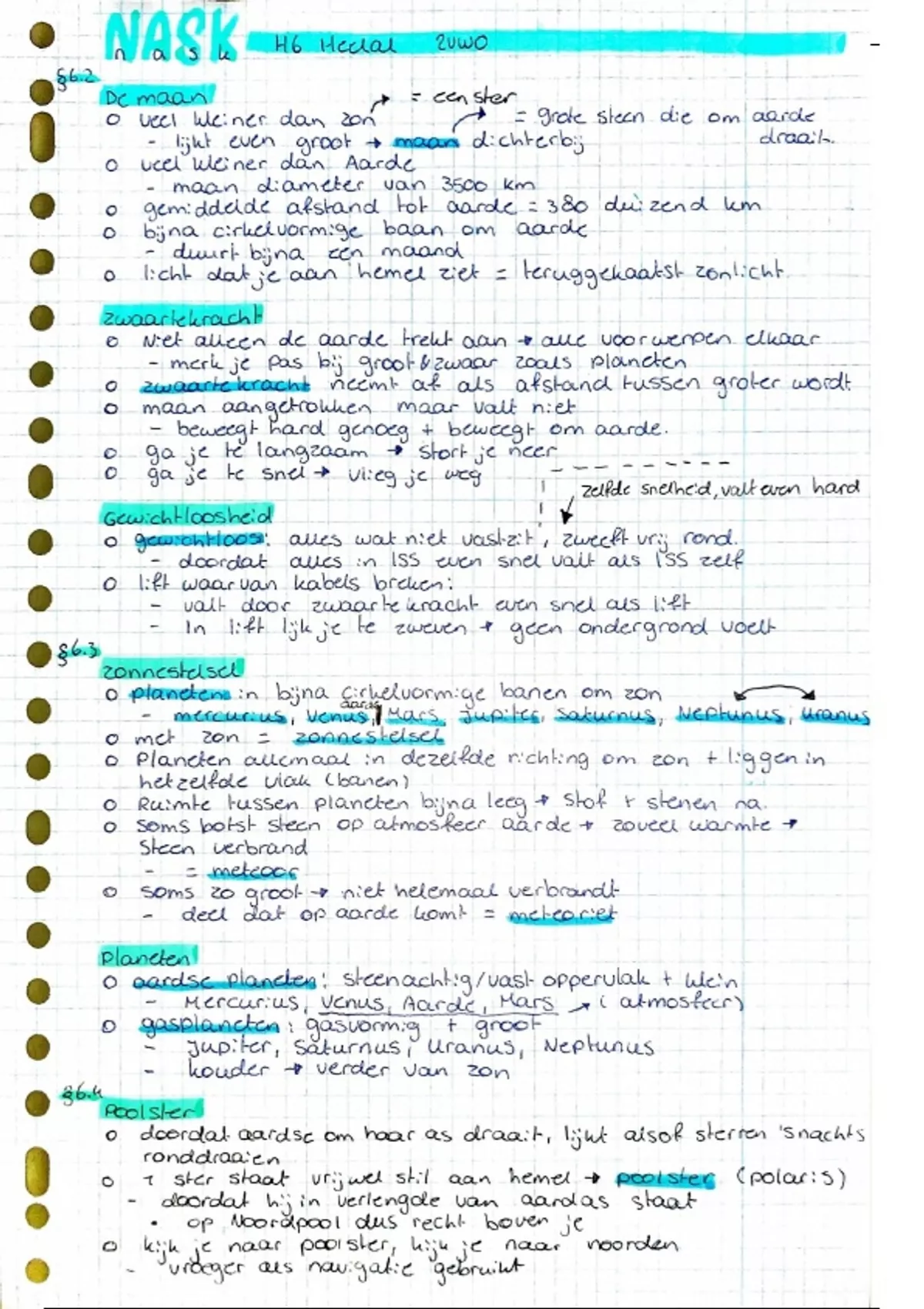 Nask samenvatting 2 HAVO/VWO - Polaris H6 Heelal - paragraaf 6.2 t/m 6.4 - Nask 2 - Stuvia NL