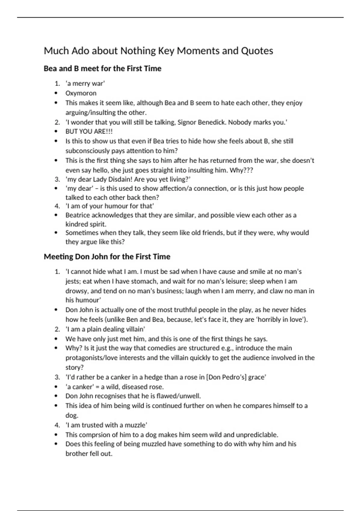 Summary Key Moments and Quote Analysis: OCR GCSE English Literature ...