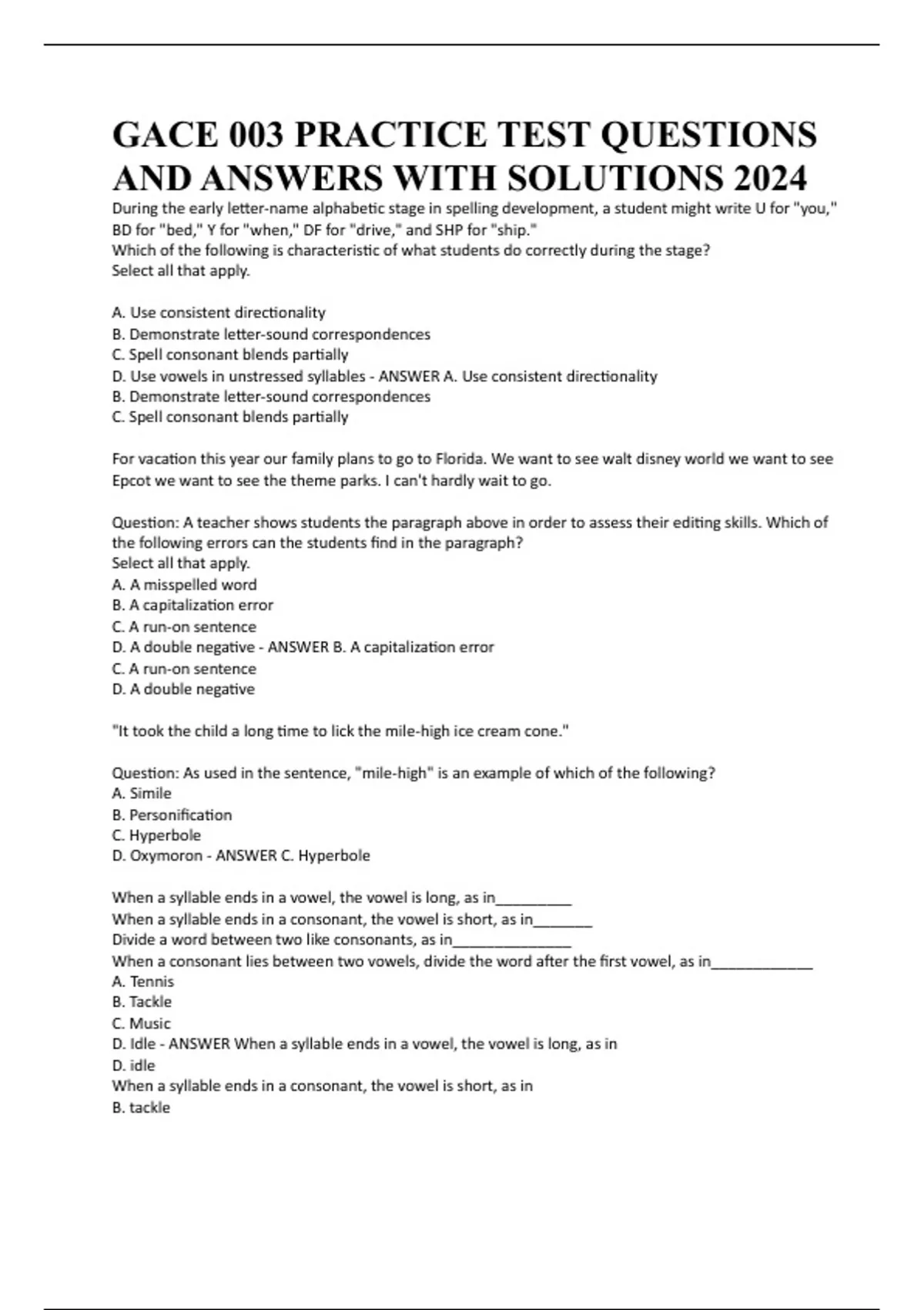 GACE 003 PRACTICE TEST QUESTIONS AND ANSWERS WITH SOLUTIONS 2024 - GACE ...