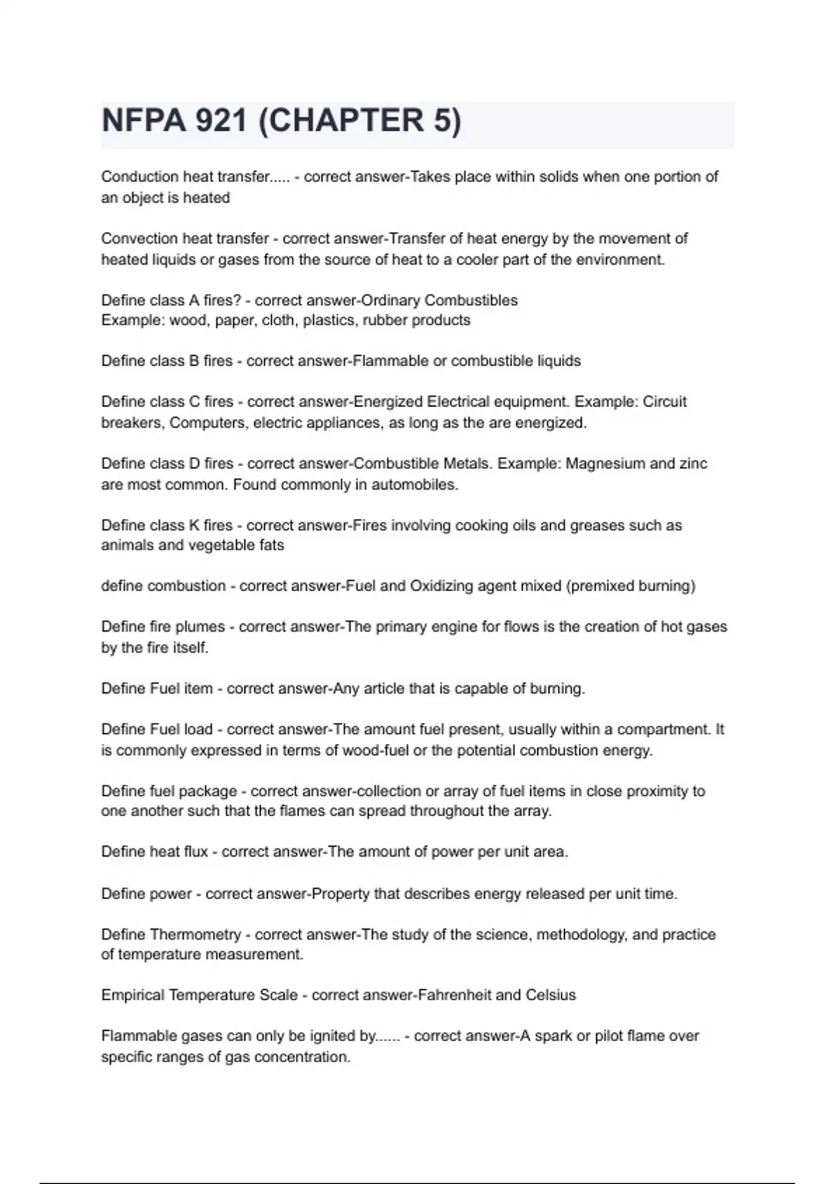 NFPA 921 (CHAPTER 5) Questions with 100% Actual correct answers ...