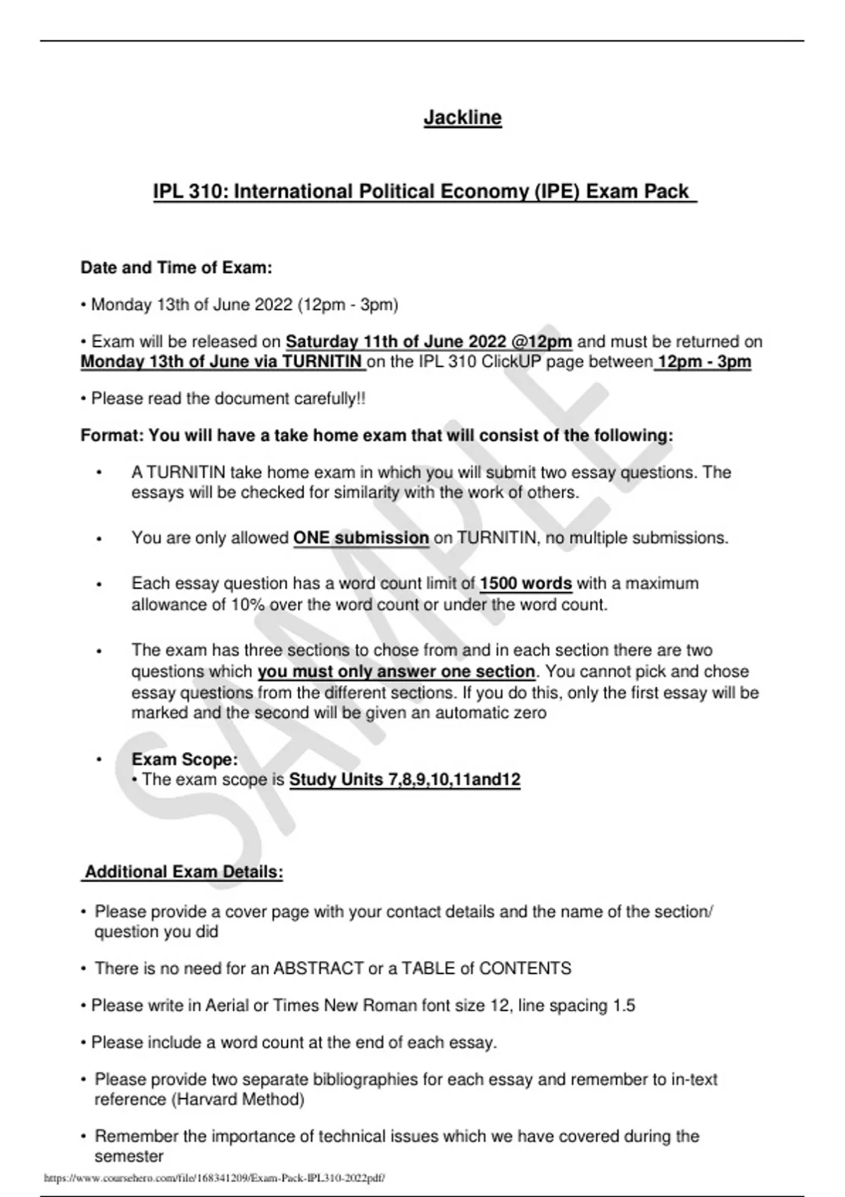 IPL 310: International Political Economy (IPE) Exam Pack - International Economics - Stuvia US